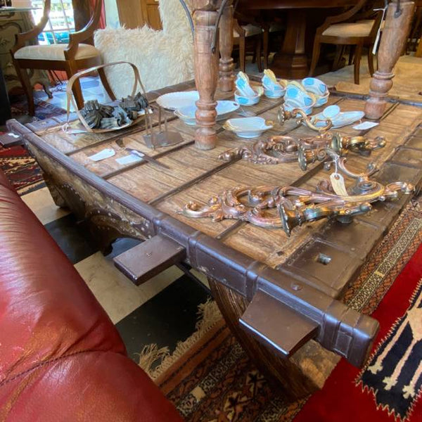 Rustic Wood & Metal Coffee Table – Re Antiques