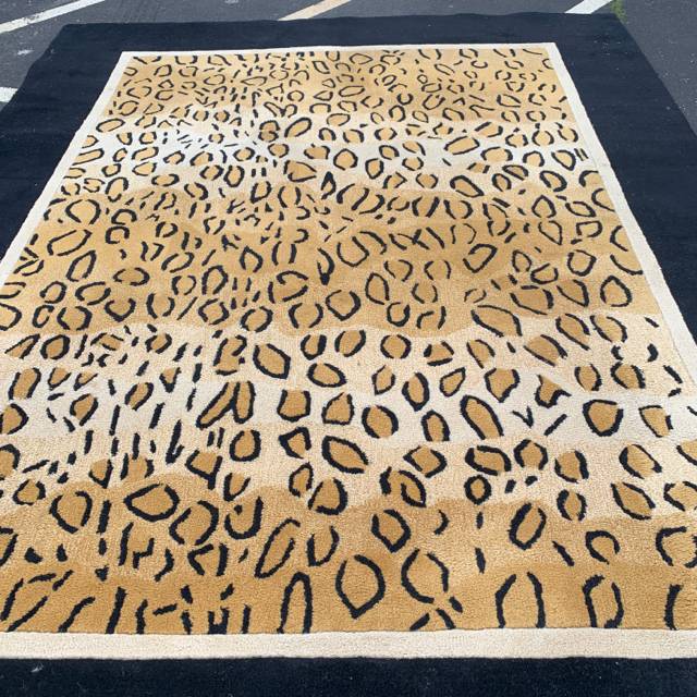 Leopard Spots Rug with Wide Black Border by Serengeti 8' x 10'6" – Re ...