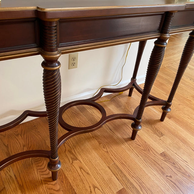 mohagany turned leg console table – Re Antiques